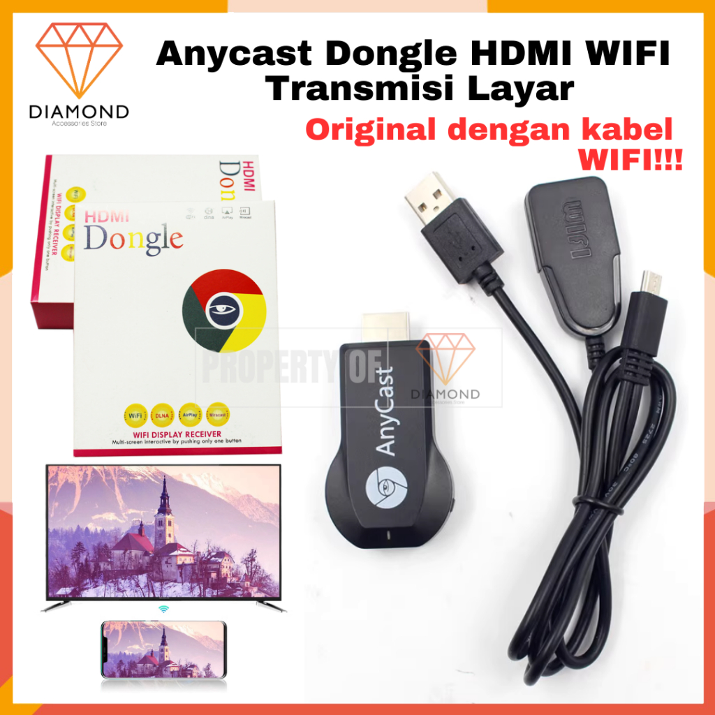 Jual ANYCAST WIFI DISPLAY RECEIVER DONGLE 1080 WIRELESS WIFI | Shopee ...