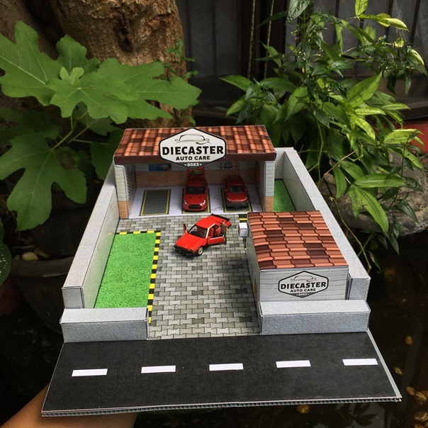 Jual (ADA LAMPU) Diorama Diecast Hotwheels Tomica Bengkel Garasi Skala ...