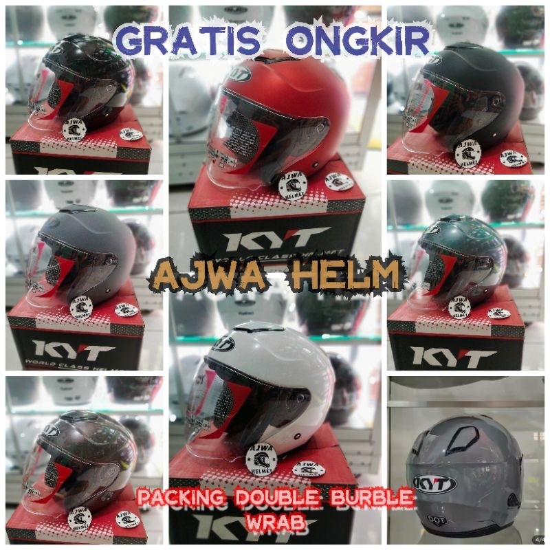 Jual HELM KYT KYOTO R SOLID ORIGINAL KYT 100% /HELM HALFACE/HELM KYT | Shopee Indonesia