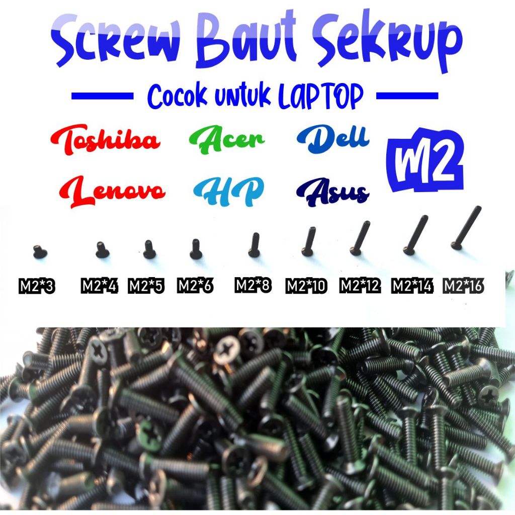 Jual Screw Laptop Asus Baut Casing Laptop Lenovo Sekrup Hardisk Baud ...