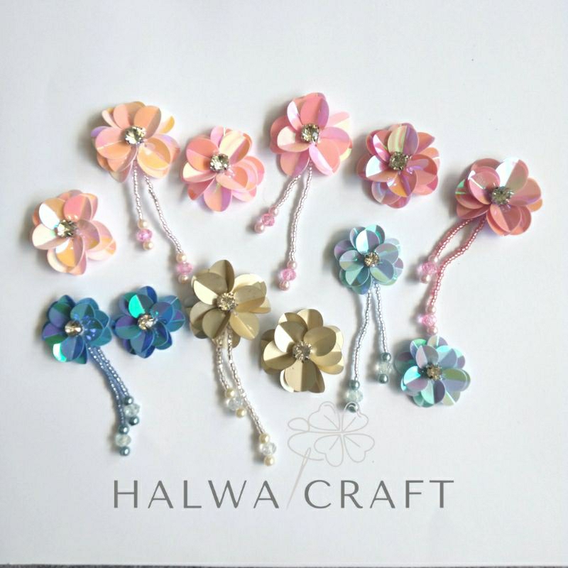 Jual Bunga 3D Sequin03 / Bunga Juntai untuk Kebaya Baju Dress ...