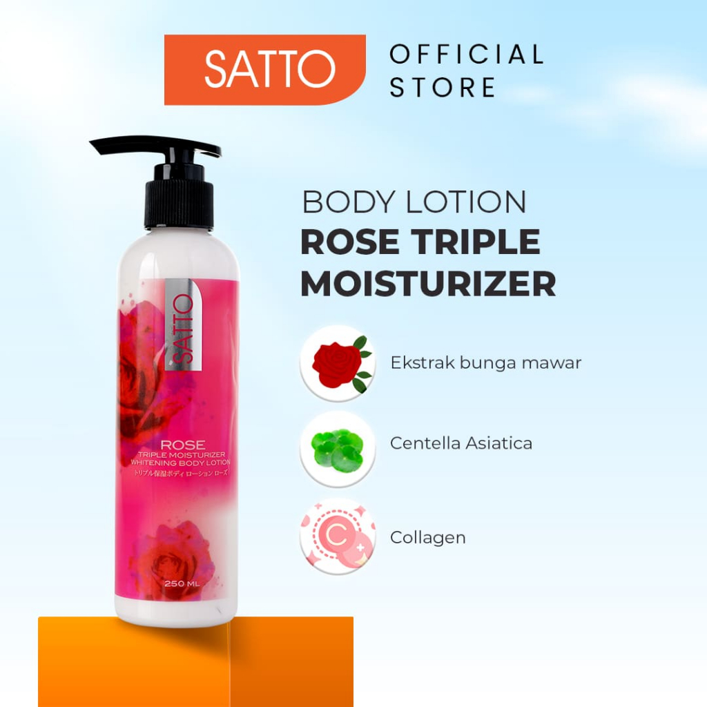 Jual Satto Rose Triple Moisturizer Body Lotion 250 g | Shopee Indonesia