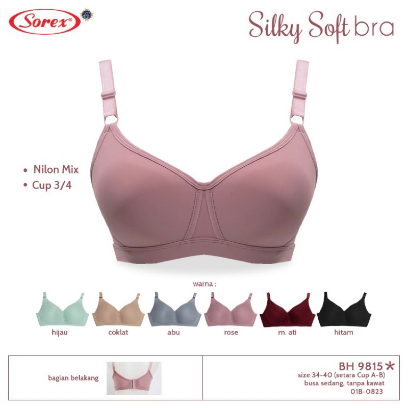 Jual Bh sorex 9815 silky soft/bh sorex size besar bahan seamless ice ...
