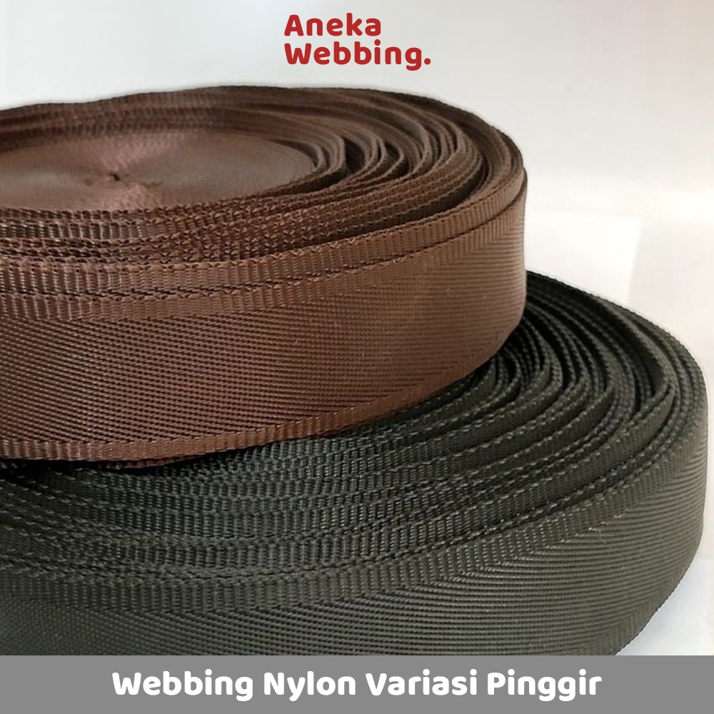 Jual Webbing Nylon Variasi Pinggir Lebar 2.5cm dan 3.8cm warna hitam ...