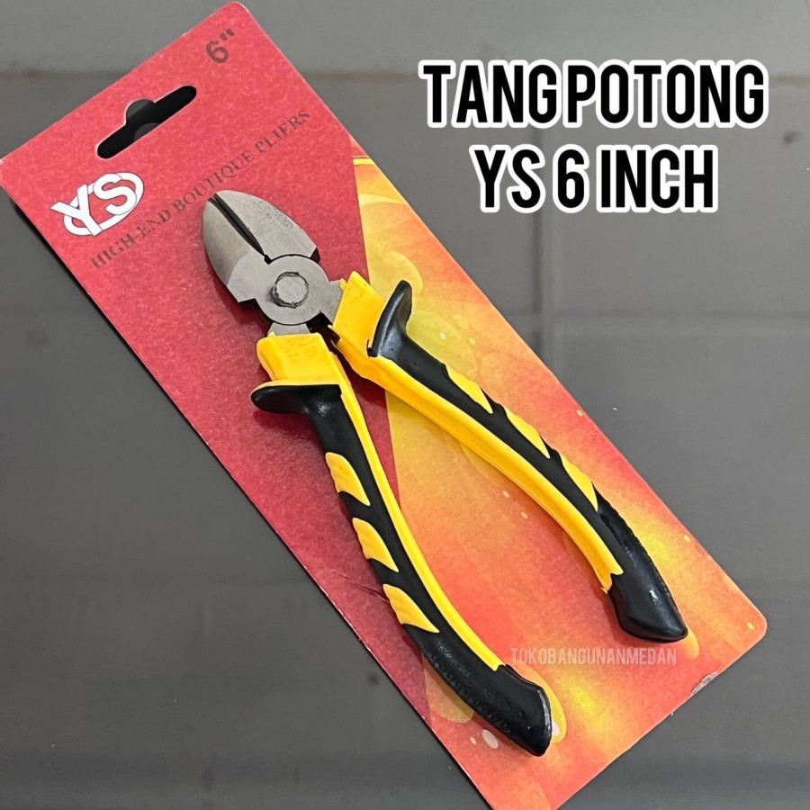 Jual Tang Potong 6 Inci YS Diagonal Pliers Tang Potong Karet Kawat Besi ...