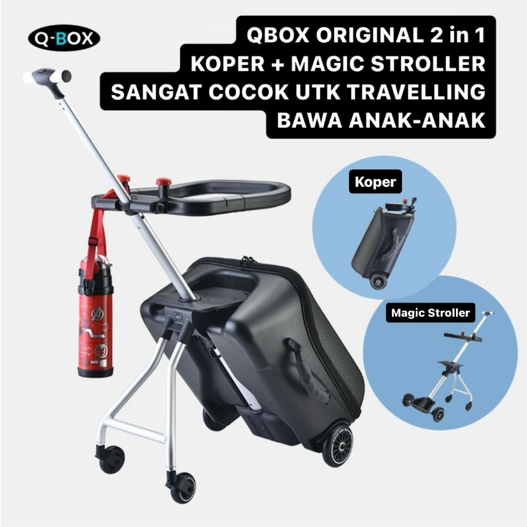 Jual Koper Stroller Anak ORIGINAL QBOX Eazy Luggage Original (3IN1 ...