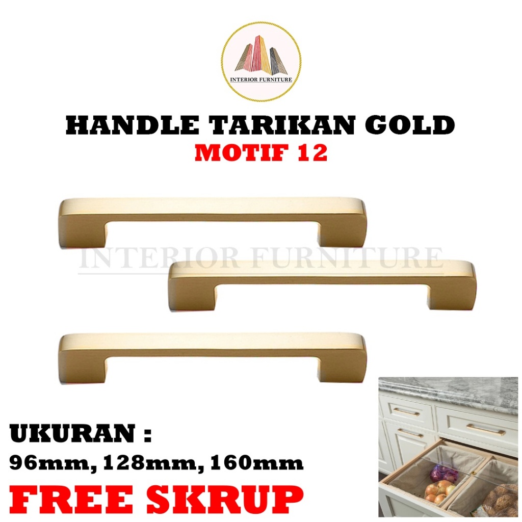 Jual Handel Laci lemari Gold Motif 12 Emas Tarikan Minimalis Bentuk ...