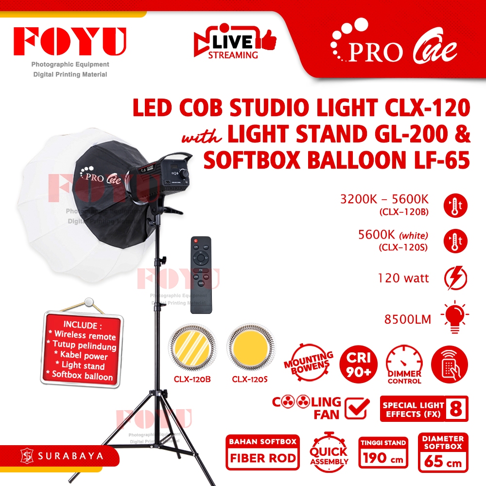 Jual LED COB Lampu Foto Video Live Streaming Podcast Studio Lighting ...