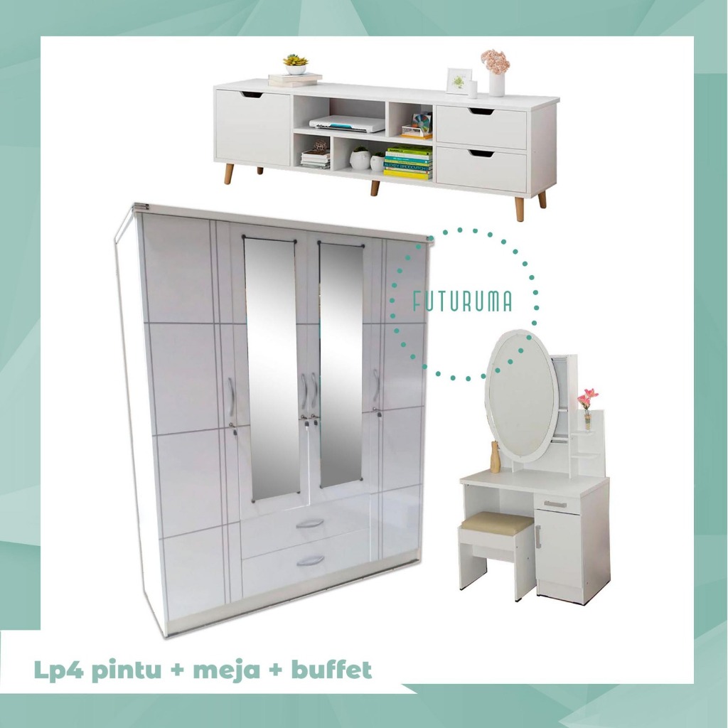 Jual PAKET MURMER 4 Pintu, Meja Rias, Buffet Tv | Shopee Indonesia