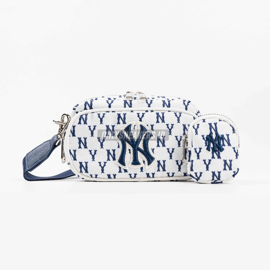 Jual MLB NEW YORK YANKEES MONOGRAM JACQUARD MINI CROSS BAG WHITE ...