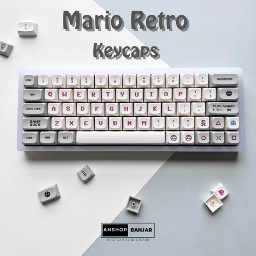 Jual XDA Mario Retro Keycaps PBT 143keys mechanical keyboard keycap set ...