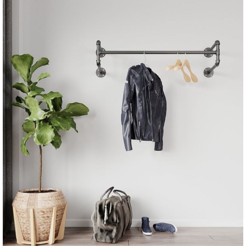 Jual Heavy Duty Wall Rack Industrial Pipe 100cm & 120cm Rak Gantung Popa Besi Super Kokoh ...