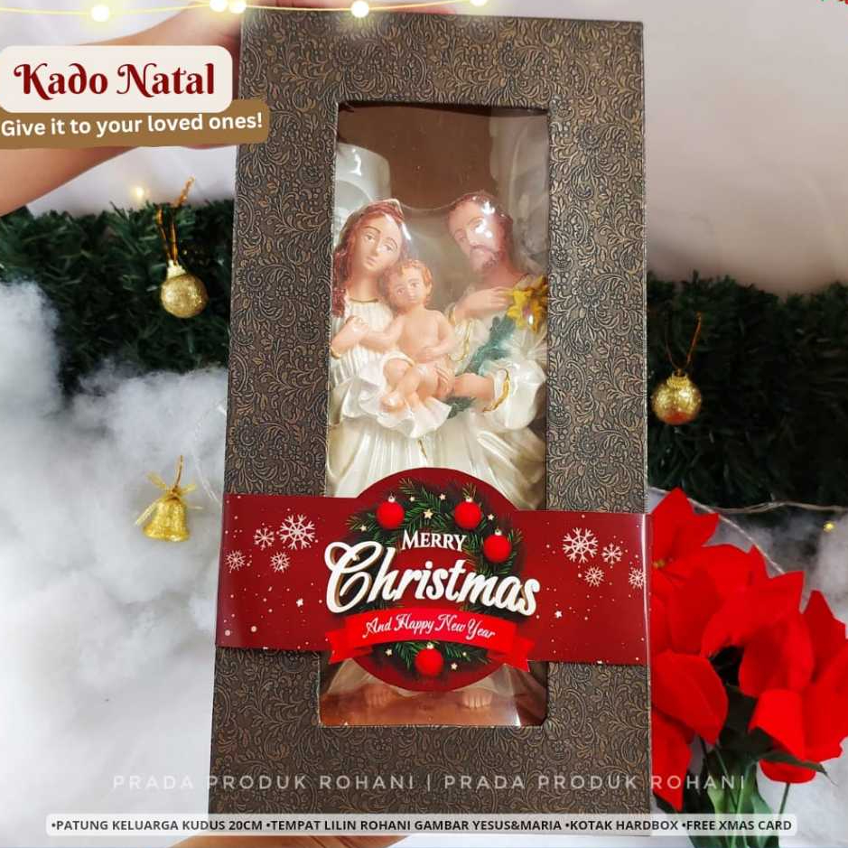Jual Kado Natal Patung Keluarga Kudus/Tempat Lilin Rohani/Hadiah Natal ...