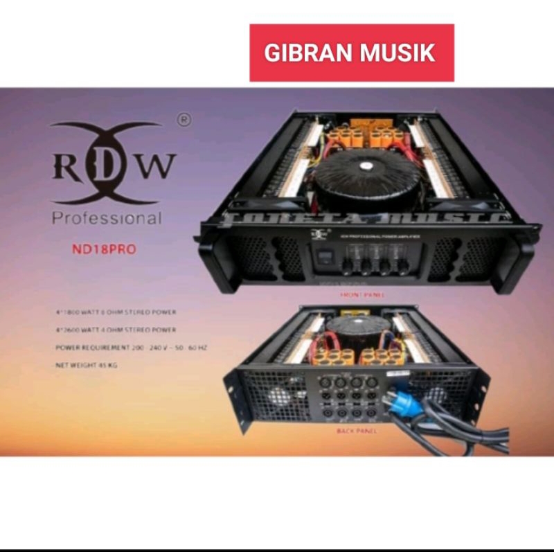 Jual POWER Amplifier RDW ND 18 PRO / ND 18 PRO / ND 18 PRO CLASS H -4 ...
