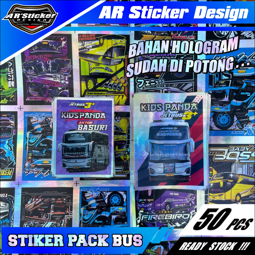 Jual Sticker Pack 50 Pcs Stiker Bus Mania Hologram Setiker Bis ...