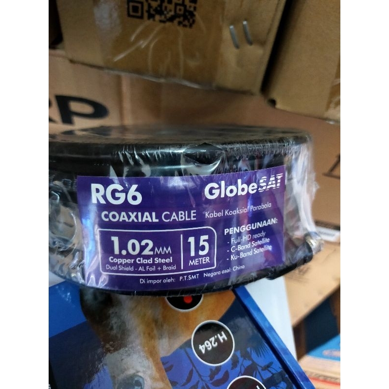 Jual KABEL PARABOLA 15 METER GLOBE SAT / OPTUS RG6 - PRODUK DI KIRIM RANDOM SESUAI PERSEDIAAN ...