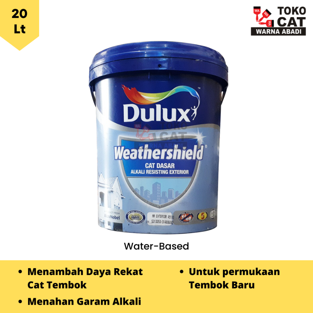 Jual Cat Dasar Alkali Resisting Exterior Dulux Weathershield 20 Liter