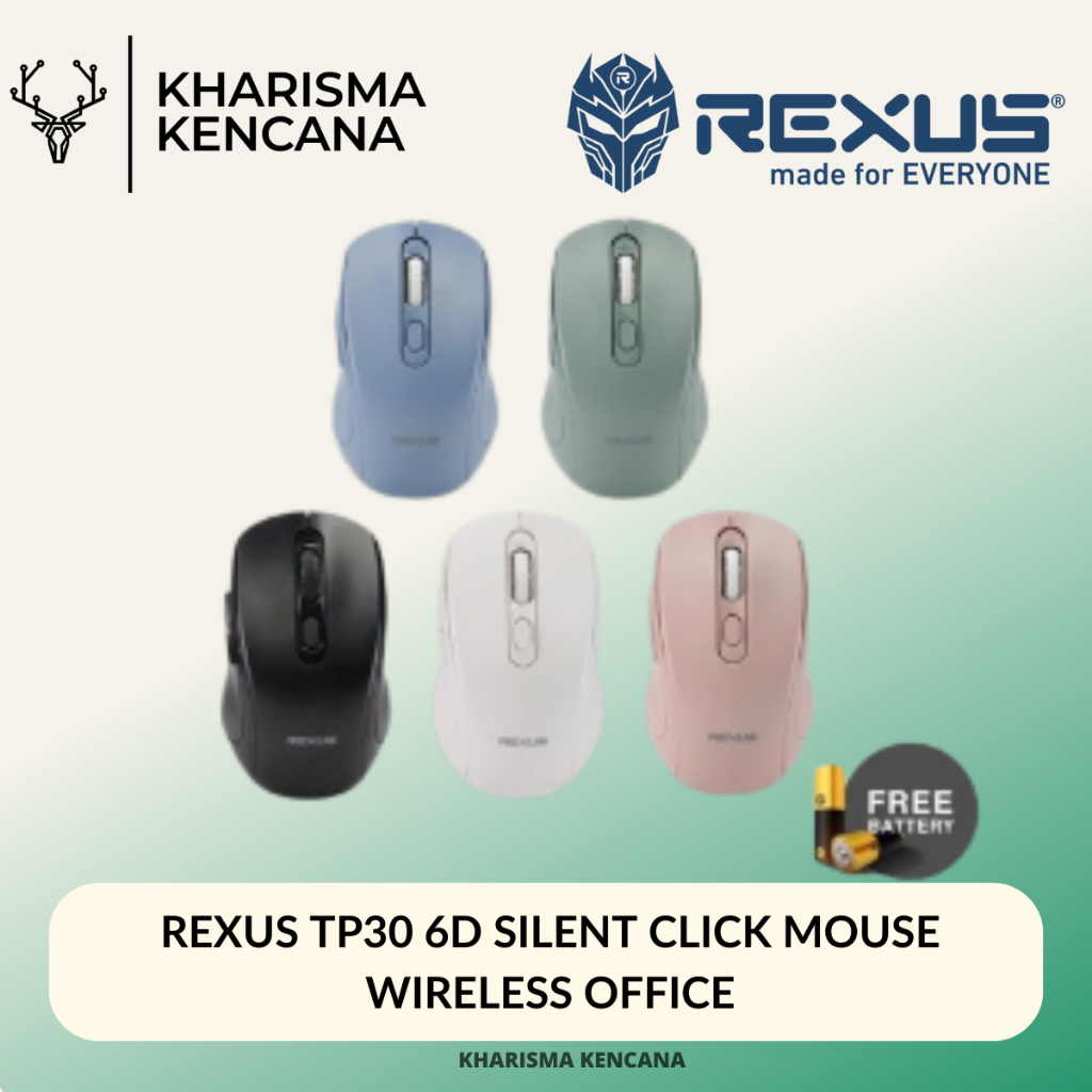 Jual REXUS TP30 6D SILENT CLICK MOUSE WIRELESS OFFICE | Shopee Indonesia