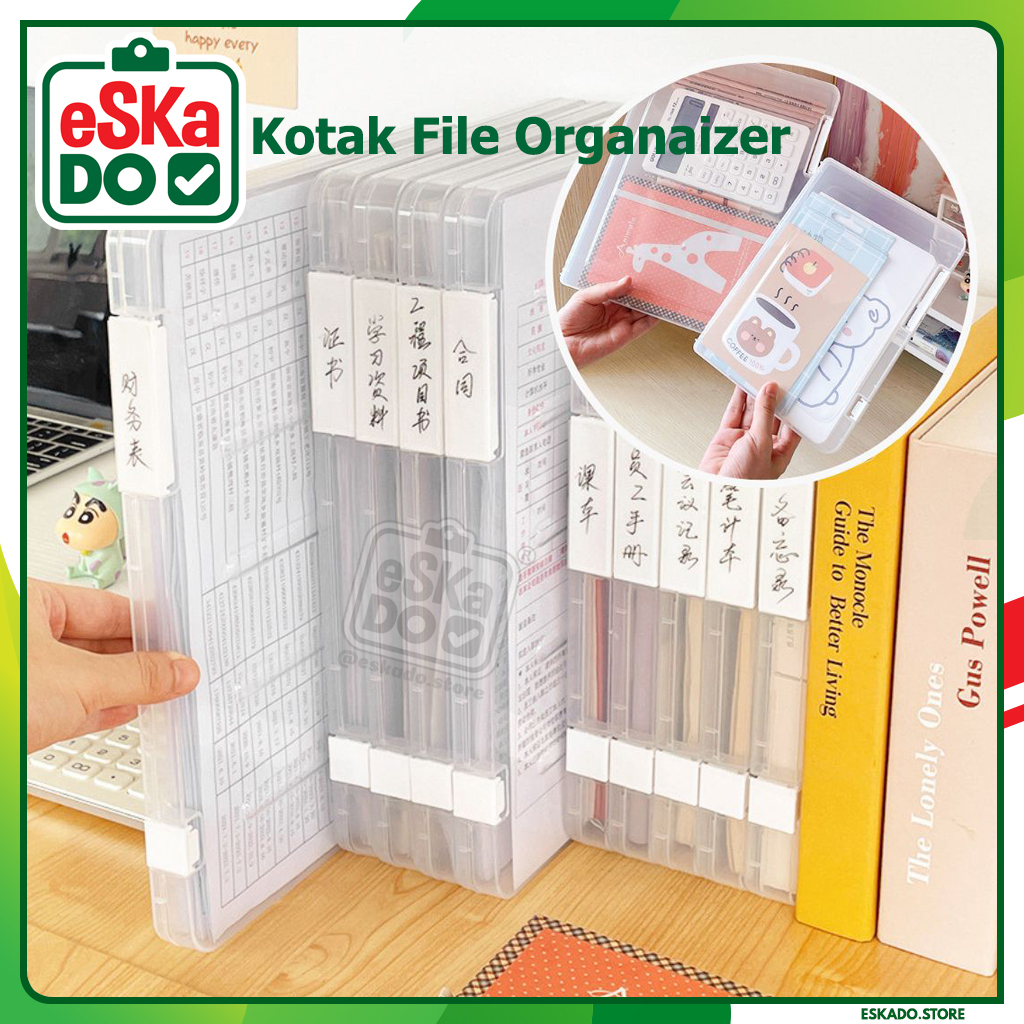 Jual Kotak File Organizer Plastik Penyimpan Buku / Surat / Pen Case ...