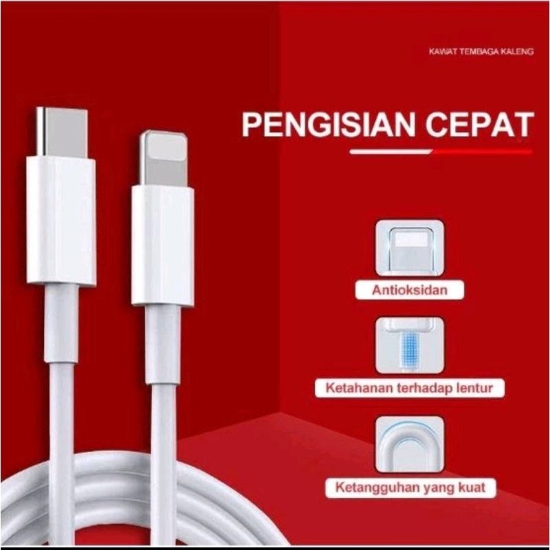Jual KABEL DATA IPHONE 20/25W C TO LIGHTNING FAST CHARGER | Shopee ...