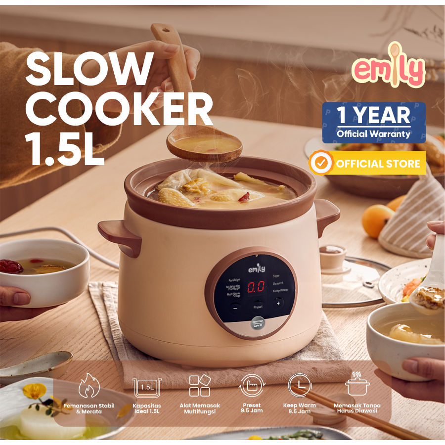 Jual Emily Slow Cooker Claypot 1.5L - Slow Cooker Tanah Liat Baby ...