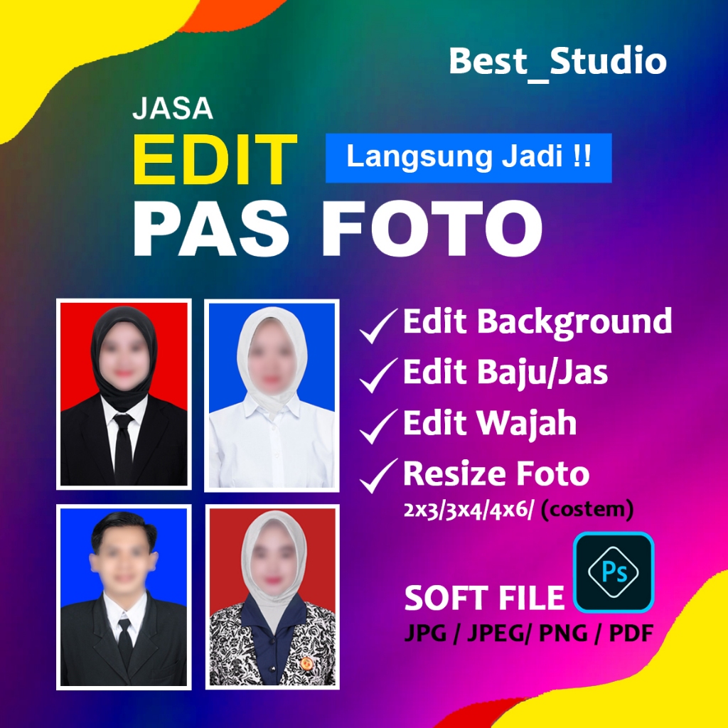 Jual Jasa Edit Pas Foto / Edit Ganti Background / Edit Ganti Jas / Baju ...