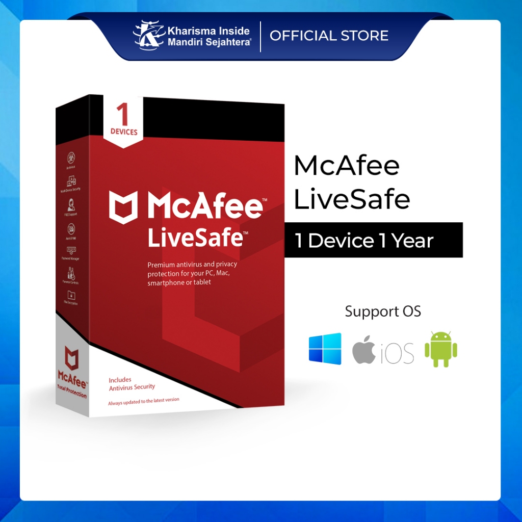Jual Software Antivirus McAfee Livesafe 1 Perangkat | Shopee Indonesia