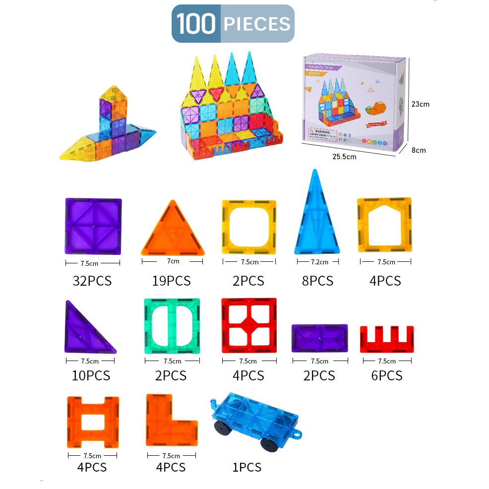 Jual Magnetic Tiles 48 Magnetic Tiles 78 Mainan Magnet Puzzle Magnet ...