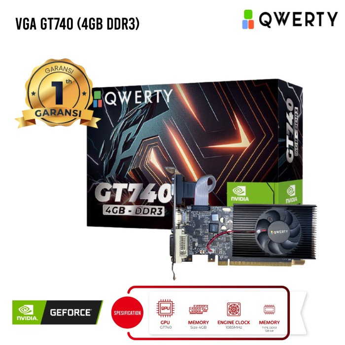 Jual VGA QWERTY GT740 4GB DDR3 128 BIT NVIDIA Geforce | Shopee Indonesia