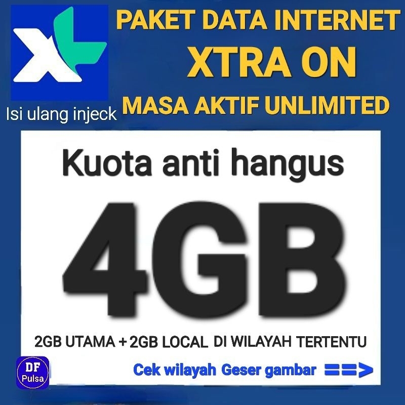 Jual PAKET DATA INTERNET XL XTRA ON 4GB | Shopee Indonesia
