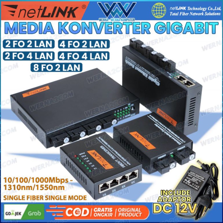 Jual Produk Premium.. Media Converter Gigabit 2 FO 4 FO 8 FO 2 LAN 4 LAN 10/100/1000Mbps Fiber ...