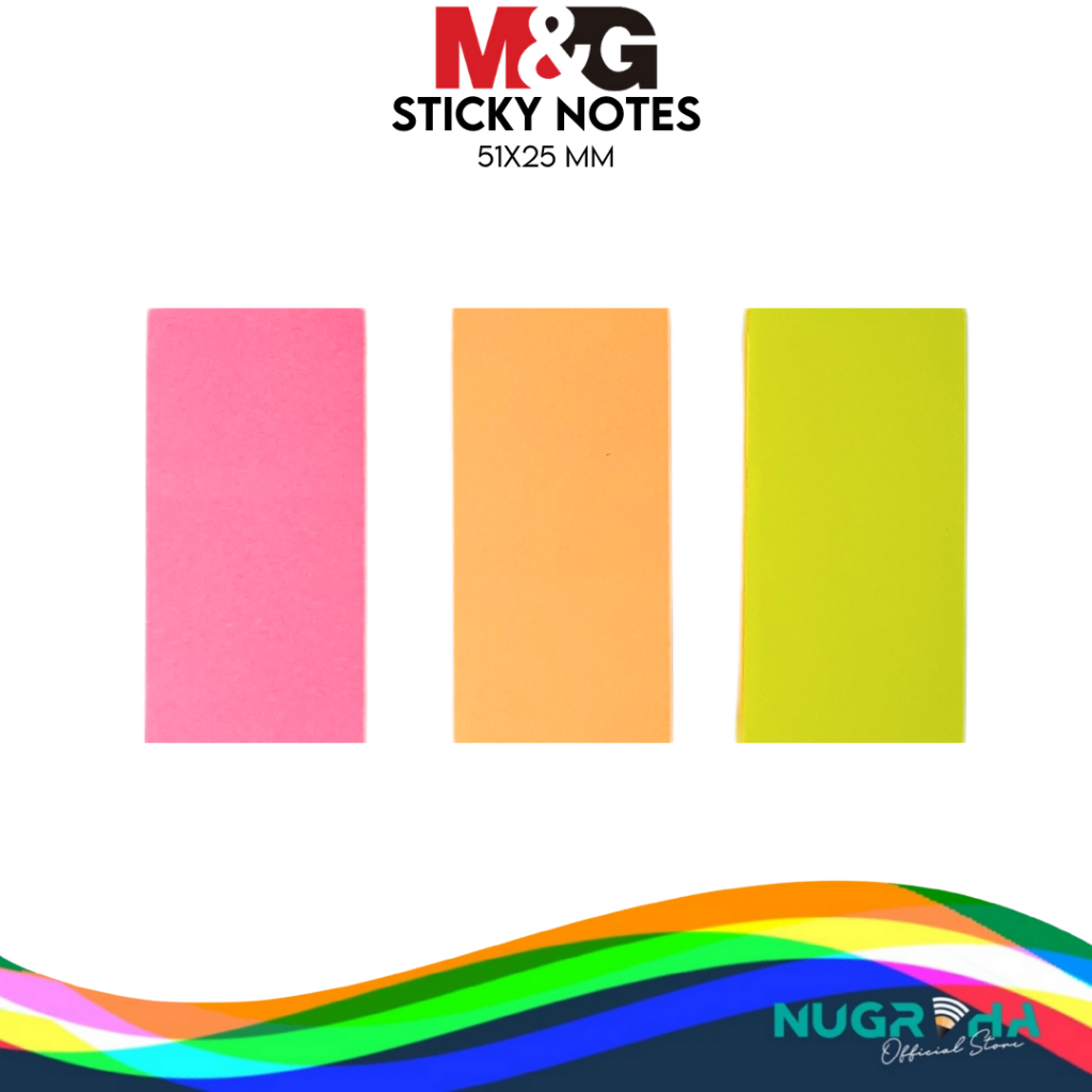 Jual M&G YS186 Memo Tempel Sticknote Sticky Note 3 Warna 51x25 mm 100 ...