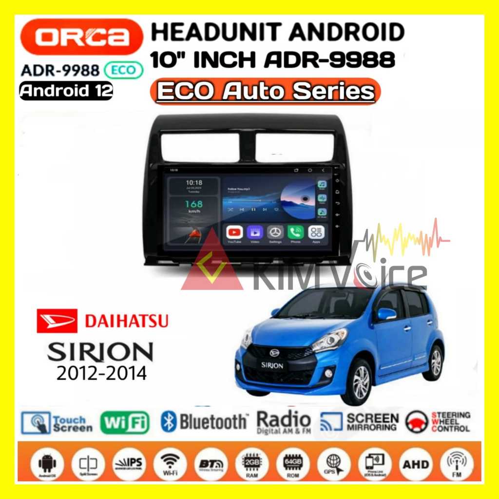 Jual Head Unit Android Orca Eco 10 inch OEM Sirion 2012-2014 Soket pnp ...