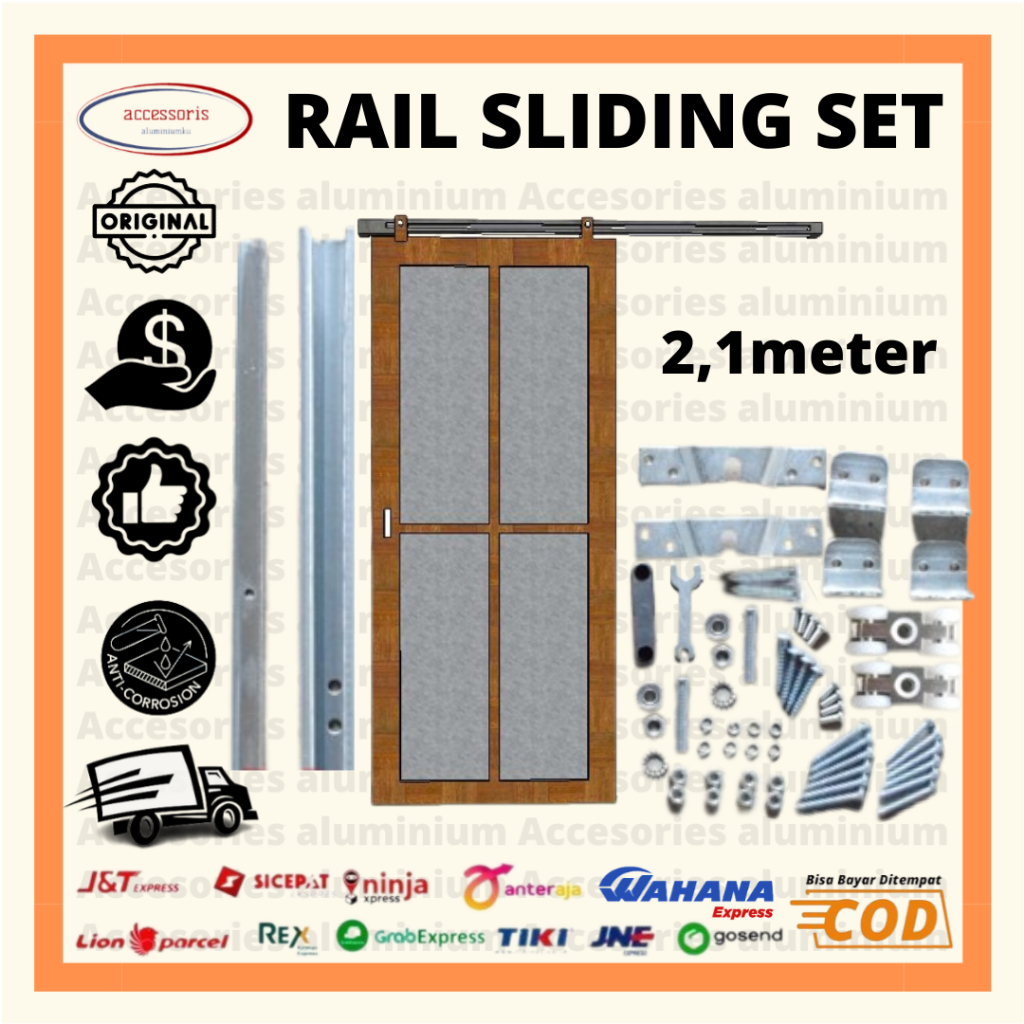 Jual Rail Sliding Rel Pintu Geser Gantung Galvanis 1 Set -WELDOM | Shopee Indonesia