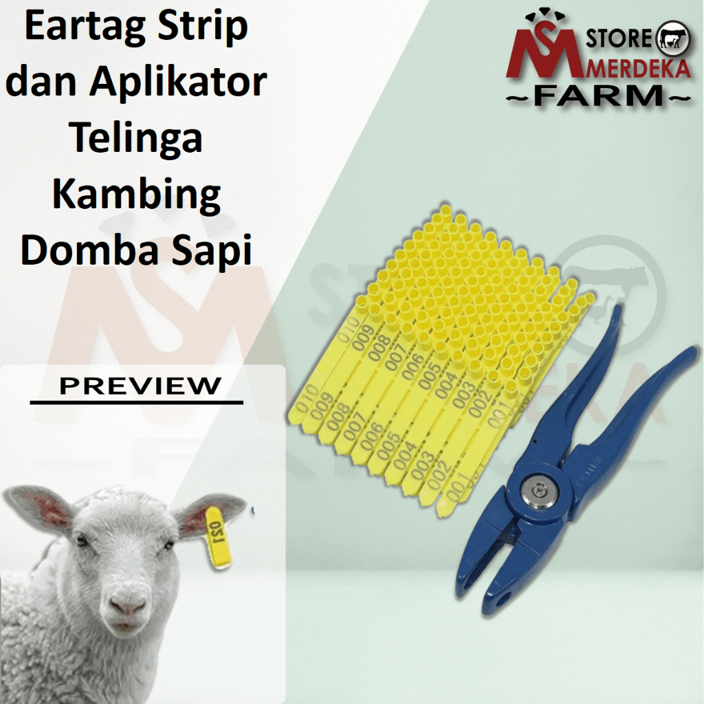 Jual Eartag Strip dan Aplikator Telinga Kambing Domba Sapi | Shopee ...
