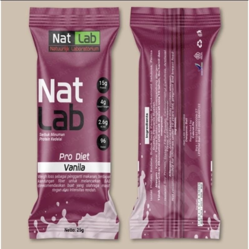 Jual Nat lab Protein Isolate Sachet Whey Soy Diet fiber All Variant ...
