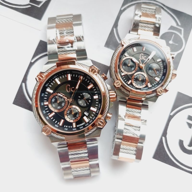 Jual Guess Collection GC Cable Force Dual Tone Black Dial Jam Tangan ...