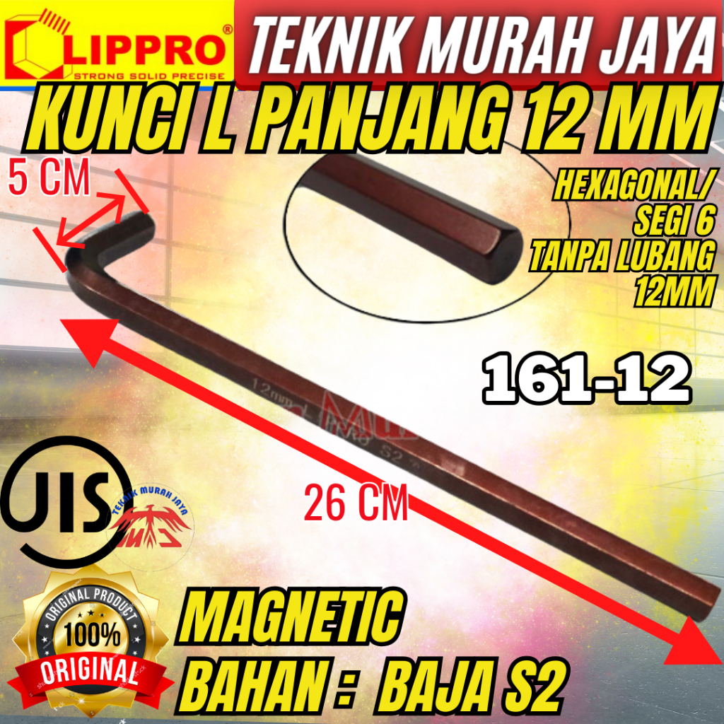 Jual Kunci L Hexagonal Extra Panjang 12 mm Eceran LIPPRO 161-12 Size ... Jual Kunci L Hexagonal Extra Panjang 12 mm Eceran LIPPRO 161-12 Size ...