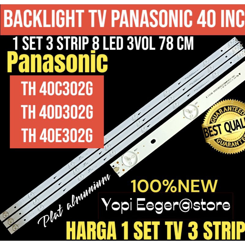 Jual BACKLIGHT TV LCD LED PANASONIC 40 INCH TH40C302G- TH43D302G- TH 40E302G BACKLIGHT TV LCD ...