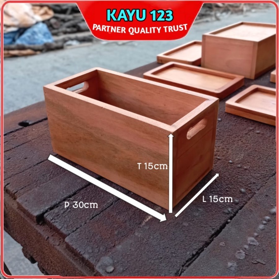 Jual Wooden Crate Kotak Kayu Box Tempat Penyimpanan Serbaguna | Shopee ...