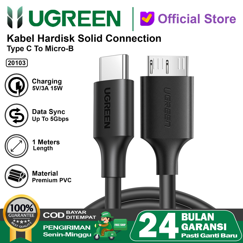 Jual Ugreen Kabel Data Hardisk Eksternal Usb A Dan Usb C To Micro B