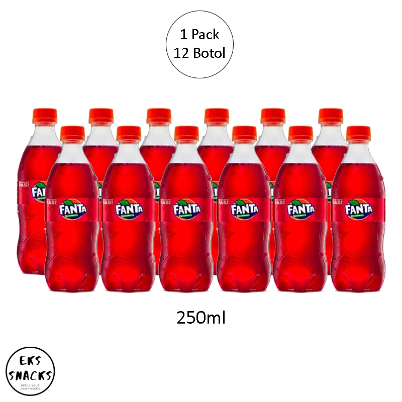 Jual Fanta Strawberry Botol PET 250ML [1 Pack 12 Botol] | Shopee Indonesia