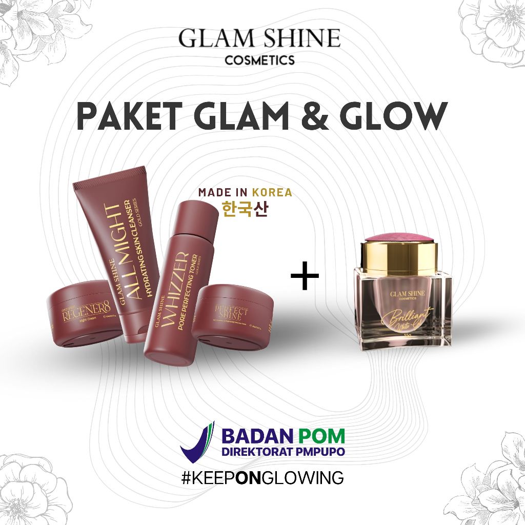 Jual Glam Shine Cosmetics Paket Glam and Glow Korea - Mencerahkan - Memperbaiki Skin Barrier ...