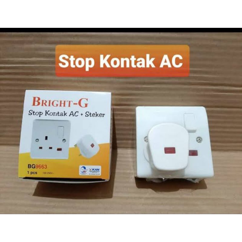 Jual BRIGHT-G STOP KONTAK AC / BRIGHT G STEKER AC / stop kontak AC set ...