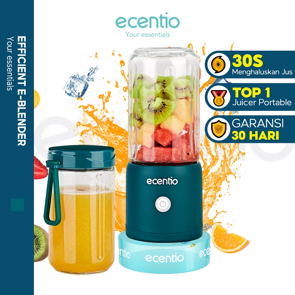 Jual ecentio Kaca blender 8 Mata Pisau Portable 380+380ml Usb Juicer Mini Multifungsi | Shopee ...