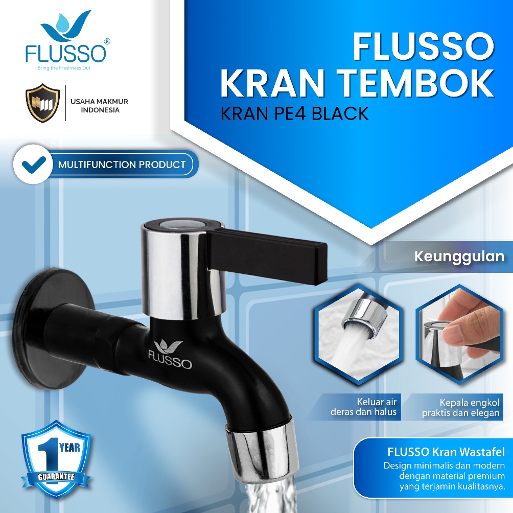 Jual Diskon.. FLUSSO Kran Air Tembok | Kran Tembok Black | Kran Air Terbaru | KRAN PE4 KTB ZC ...