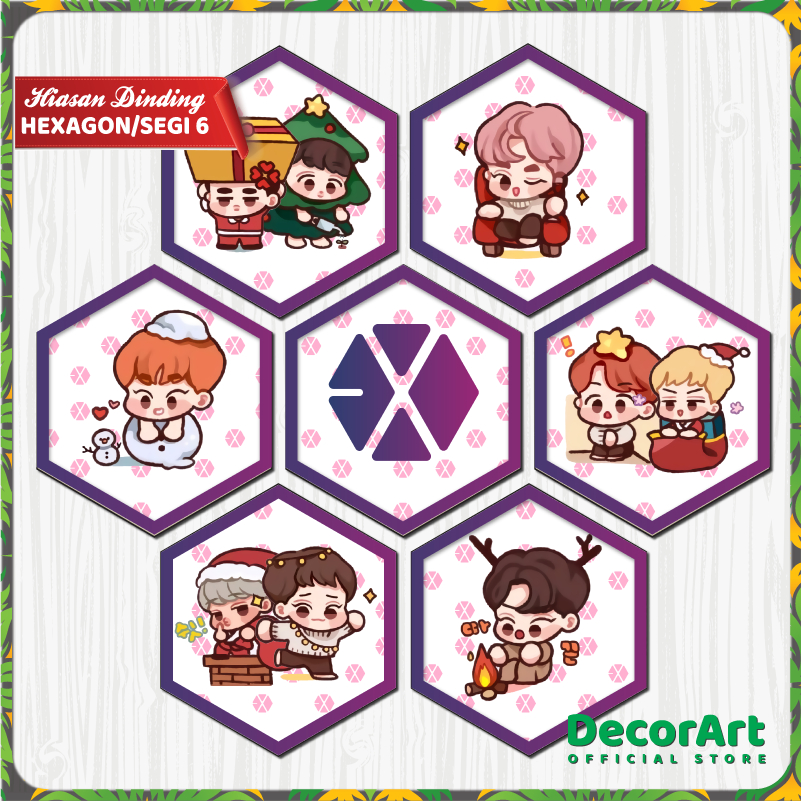 Jual DecorArt - Dekorasi Dinding Segi 6 Hexagonal Tema K-POP BTS Army ...
