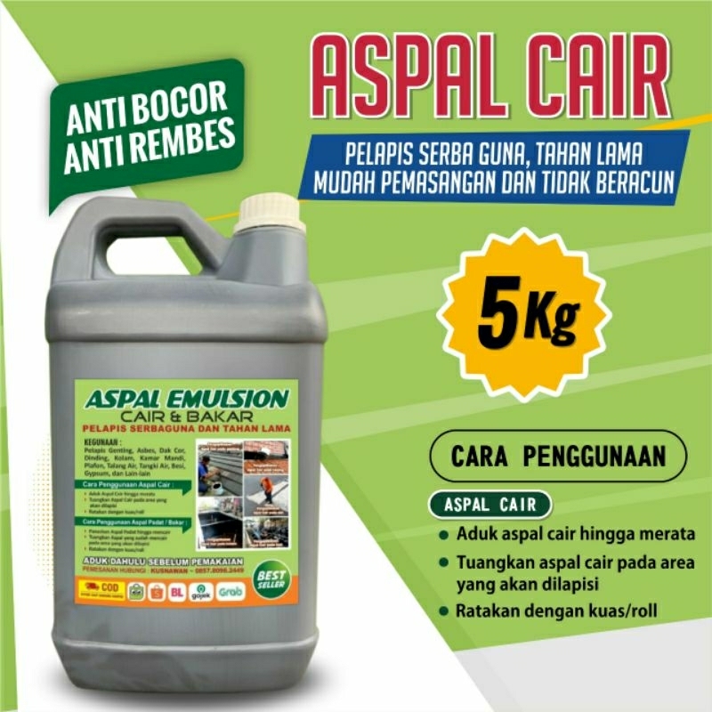 Jual PREMIUM ASPAL CAIR 5 KG asphalt emulsion / aspal waterproofing ...
