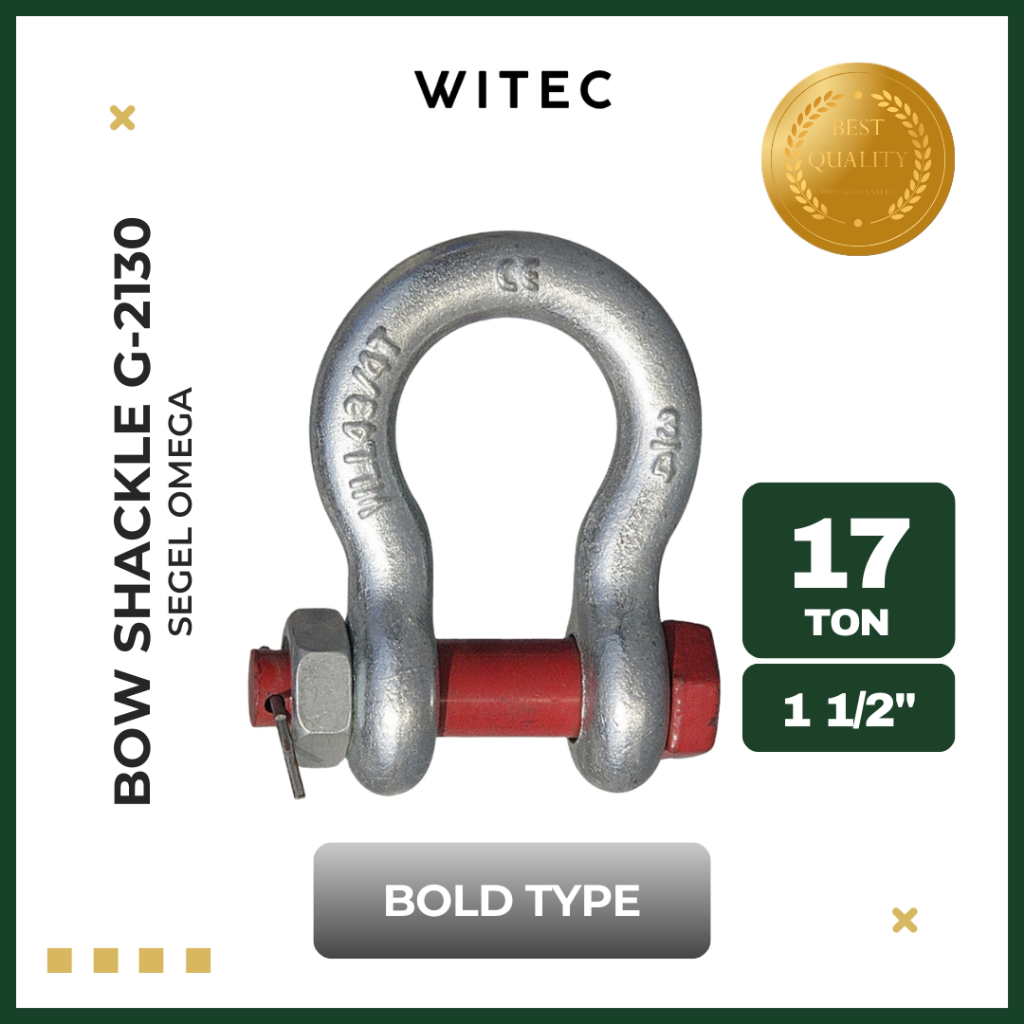Jual Segel Omega G2130 17 Ton (1-1/2”) Bolt Type | Bow Shackle Omega ...