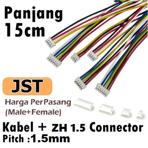 Jual 1 Sets Cable Connector Male Female Mini Micro ZH 1.5mm 2 Pin / 3 ...